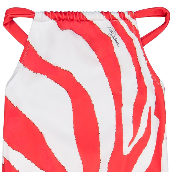 Cavalli Junior Girls Red and White Zebra Swimsuit – Petit New York